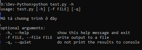 Cách nhận đối số đầu vào khi chạy lệnh python sử dụng Argument Parser ...
